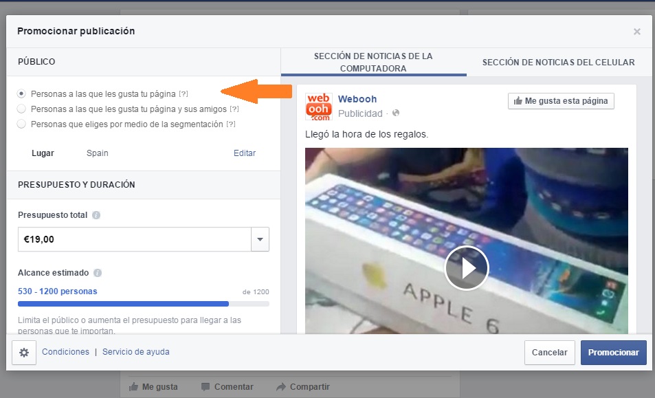 Cómo promocionar tus publicaciones en Facebook - Webooh